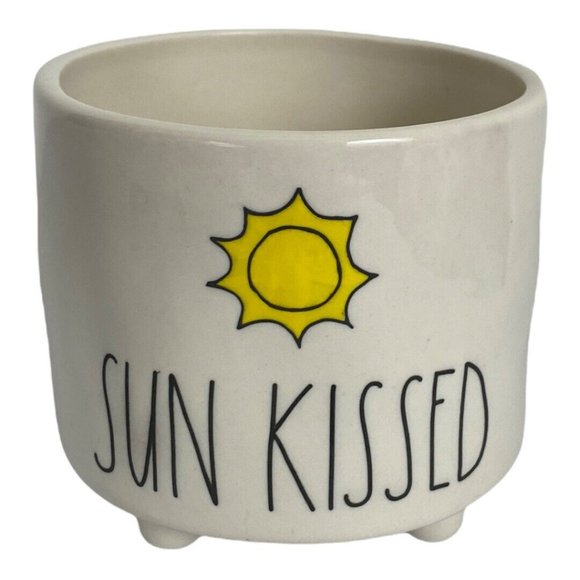 Rae Dunn | Accents | Rae Dunn Sun Kissed Small Planter Yellow Sun Legs ...